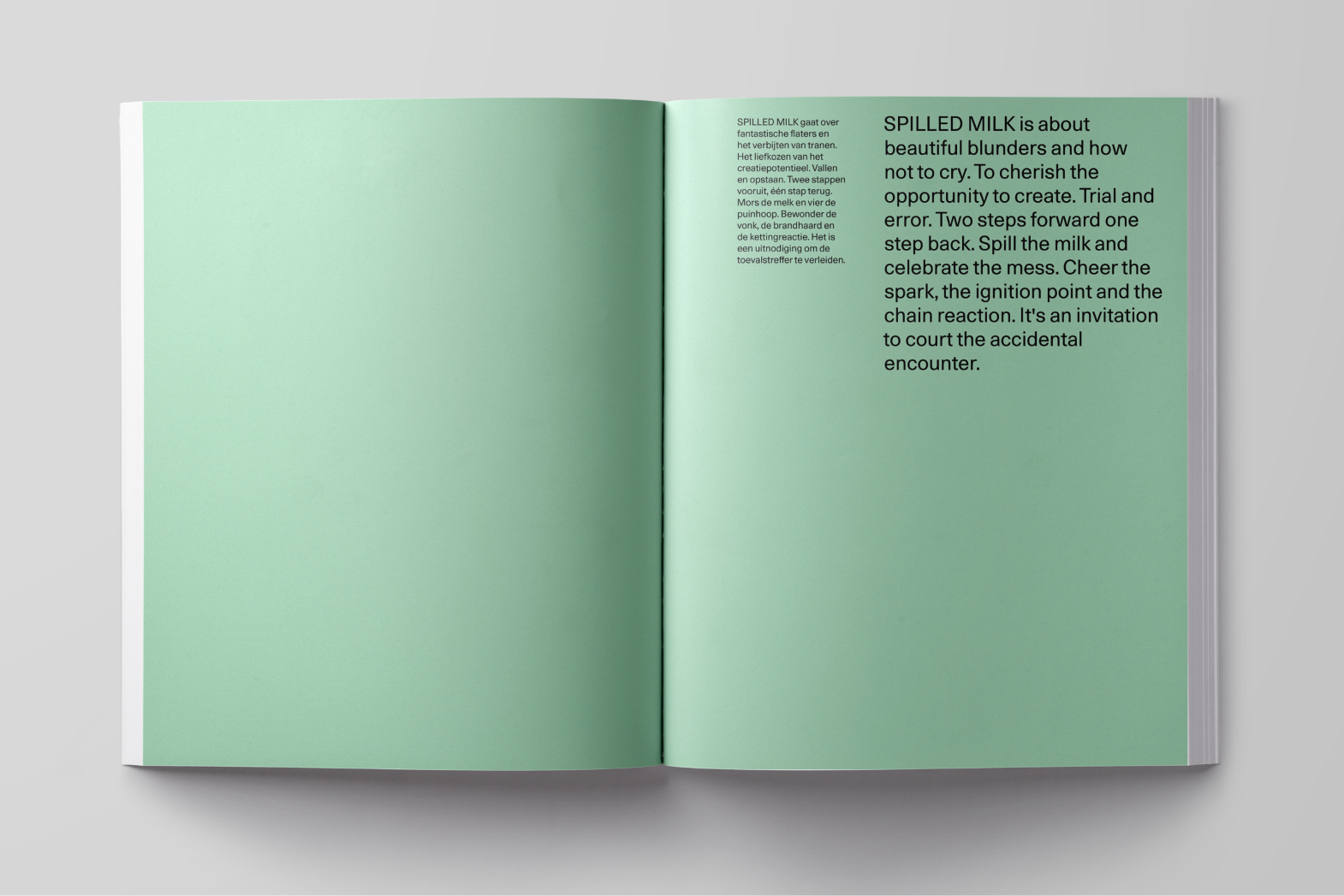 Hilde Overbergh - 'Spilled Milk' Book - Onno + Els - Graphic Designer